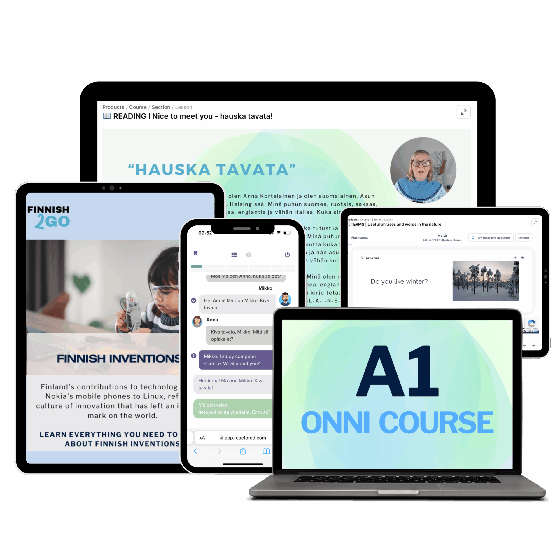 This is ONNI A1 – Finnish course for beginners - Finnishtogo - Learn Finnish with Virpi