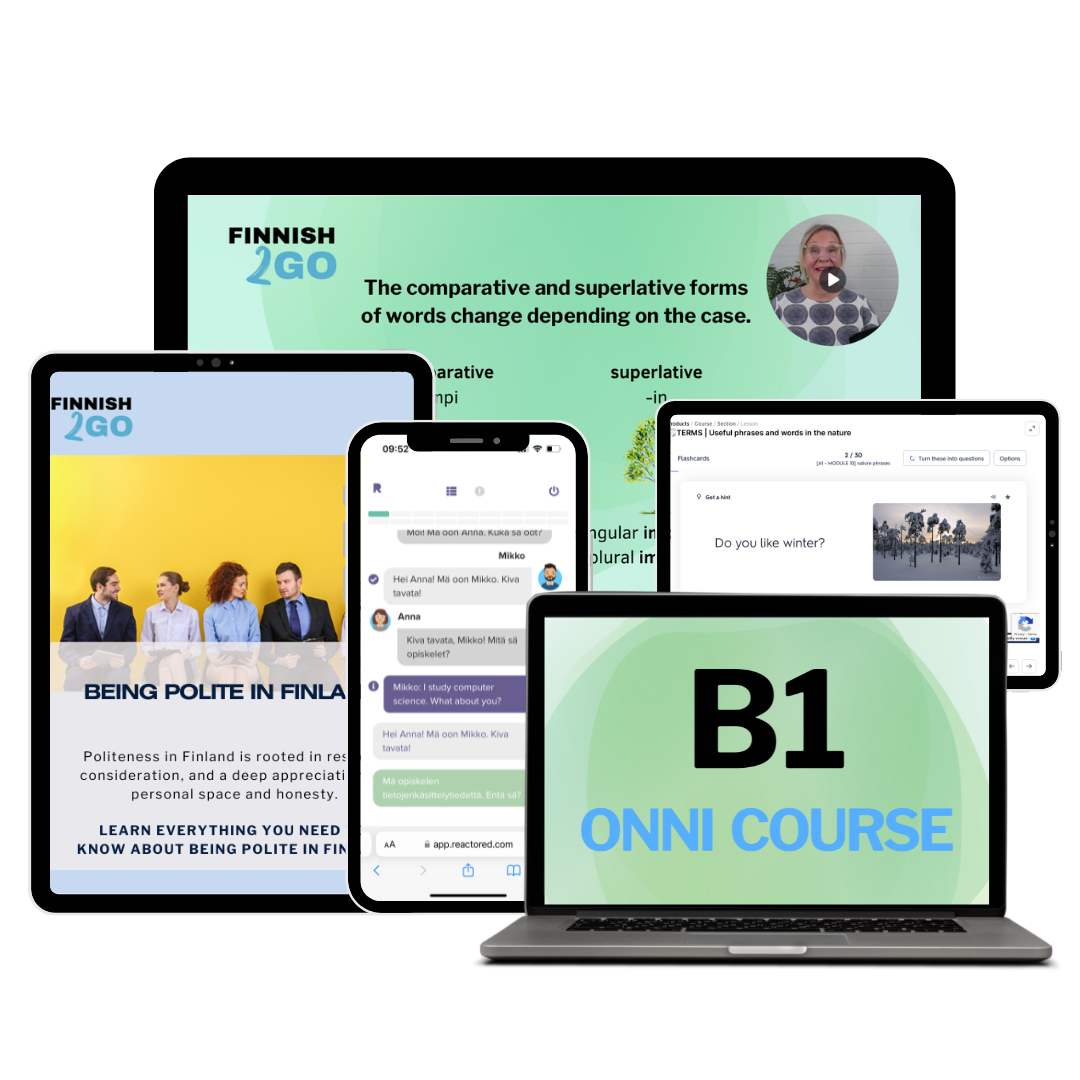 This is ONNI B1 – Finnish intermediate course - Finnishtogo - Learn Finnish with Virpi